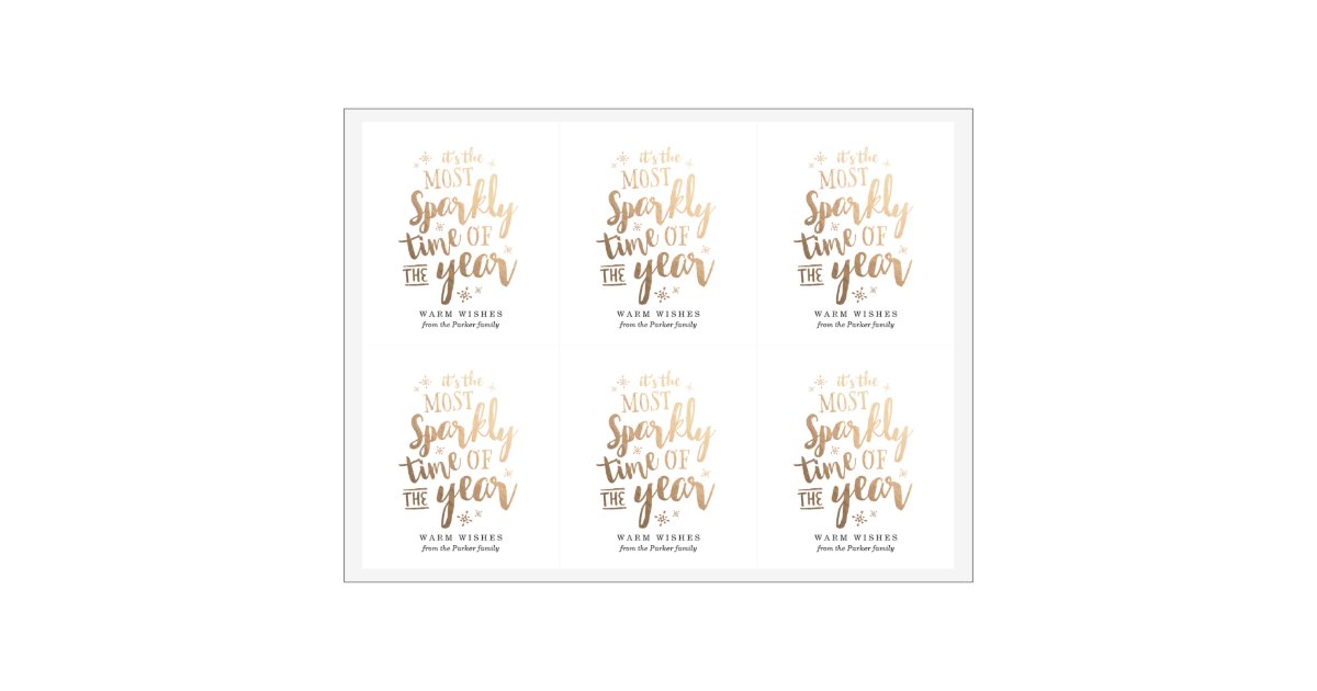 Sparkly Winter Wine Label | Zazzle