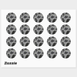 Sparky Running Silhouette Classic Round Sticker | Zazzle