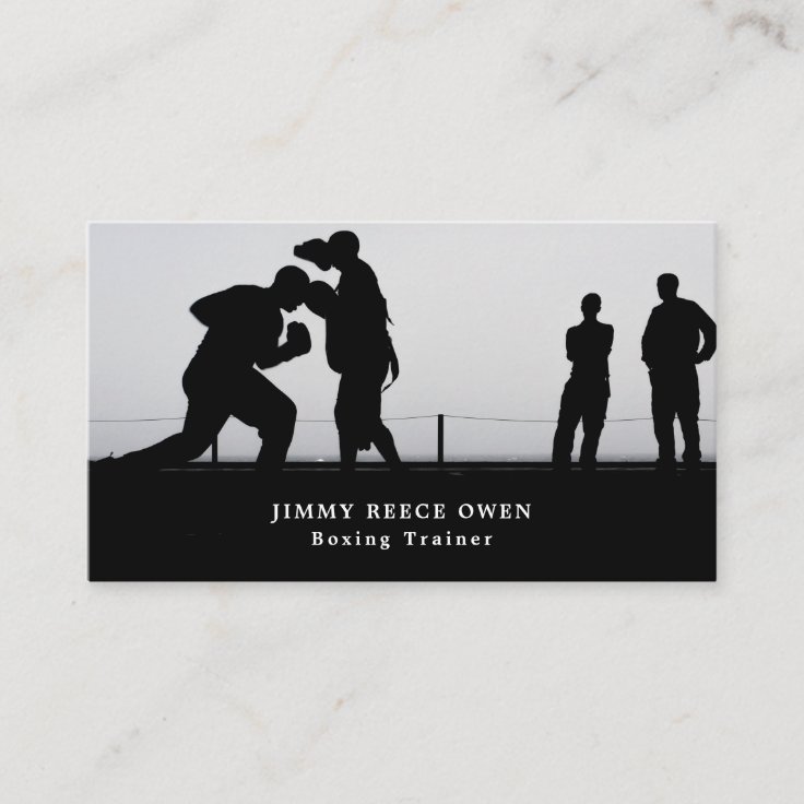 Sparring Match, Boxer, Boxing Trainer Business Card | Zazzle