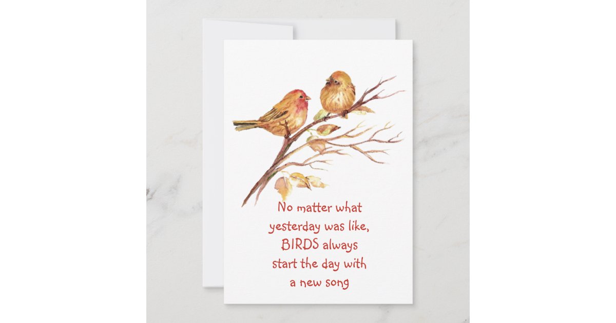 Sparrow Bird Inspirational Encouraging Quote Card | Zazzle