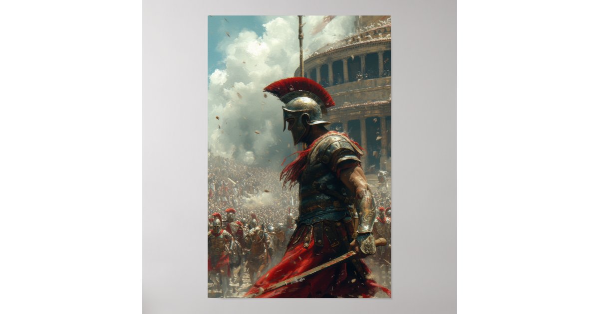 Spartacus Fighting - Legendary Gladiator Poster | Zazzle