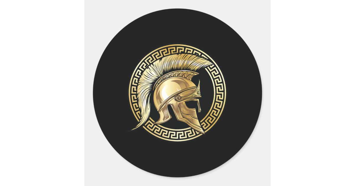 Spartan Helmet Gold Gladiator Sparta Greek Workout Classic Round ...