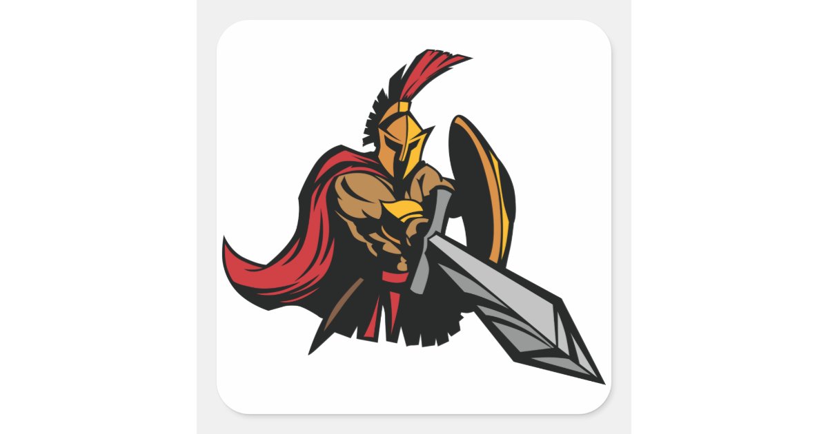 Spartan Square Sticker | Zazzle