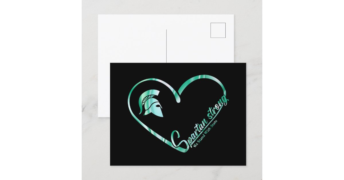 Spartan Strong We Stand With State Spartan Logo Postcard | Zazzle