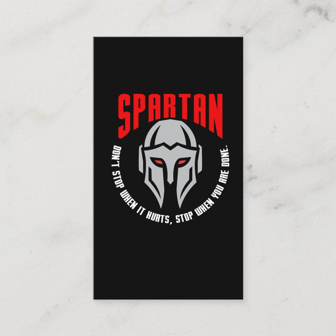 Spartan Warrior Gift Fitness Gym workout Business Card | Zazzle