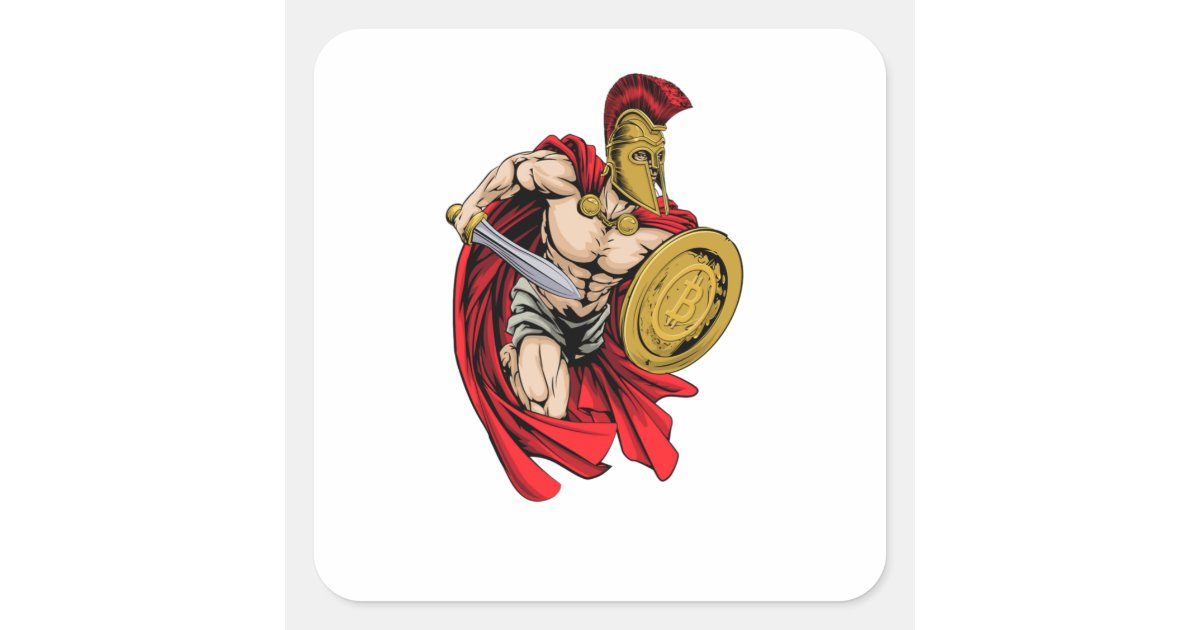 Spartan Warrior Square Sticker | Zazzle