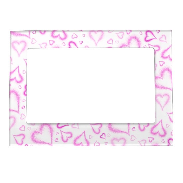 Spatter Hearts All Over Magnetic Photo Frame | Zazzle.com