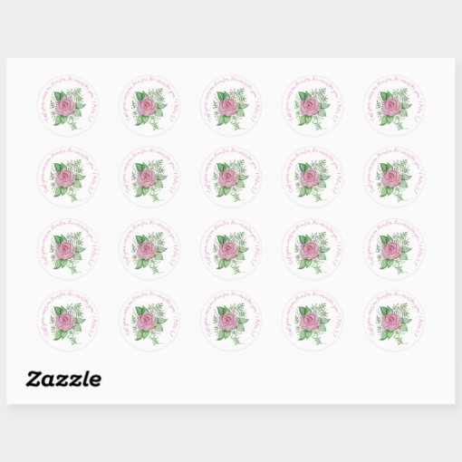 Speak Jesus PInk Rose Classic Round Sticker | Zazzle