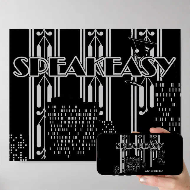 Speakeasy, 1920's Birthday Party Poster | Zazzle