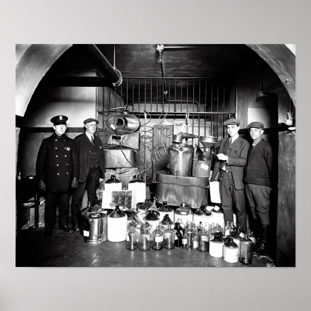 SPEAKEASY BOOTLEG RAID c. 1920 Poster | Zazzle