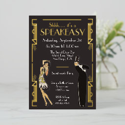 Speakeasy Flapper Party Foil Invitation | Zazzle