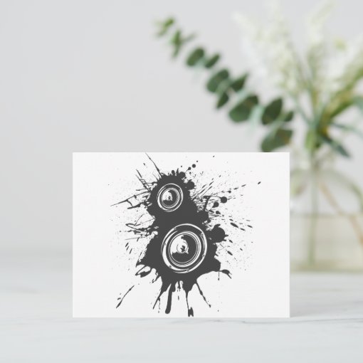 Speaker Graffiti - DJ Music Disc Jockey Audio Postcard | Zazzle