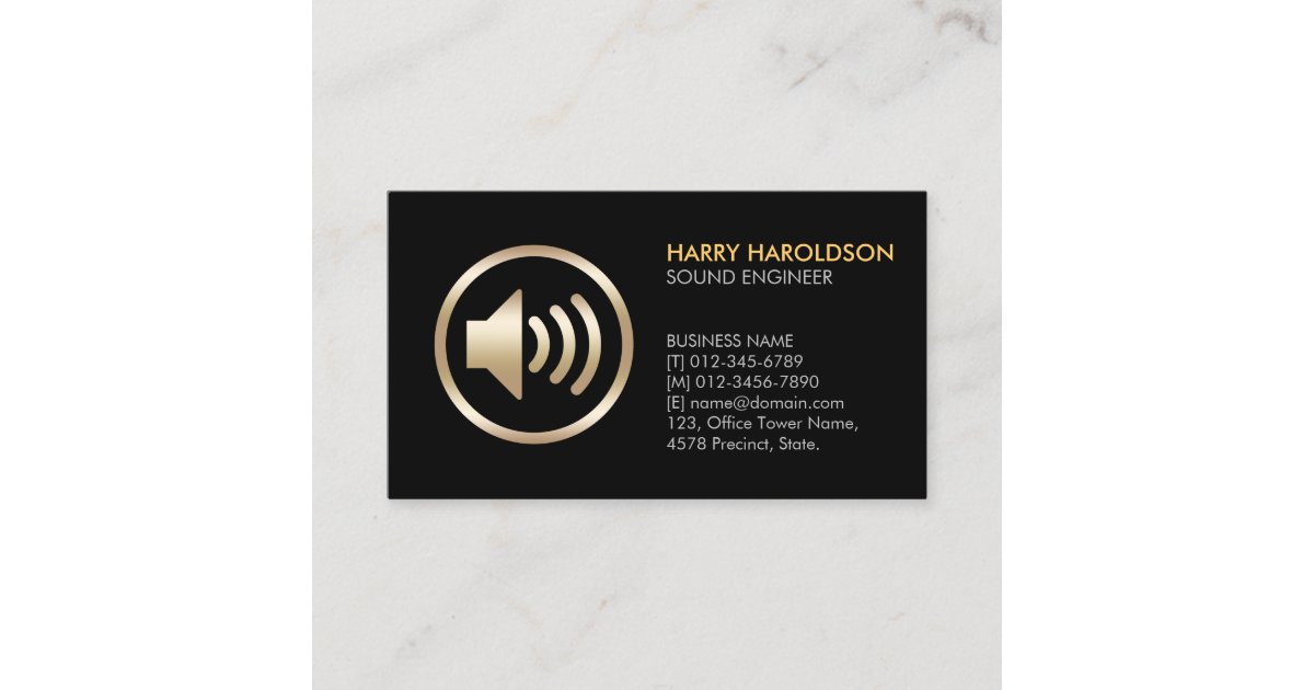 Speaker Sound Icon Sound Engineer Business Card | Zazzle