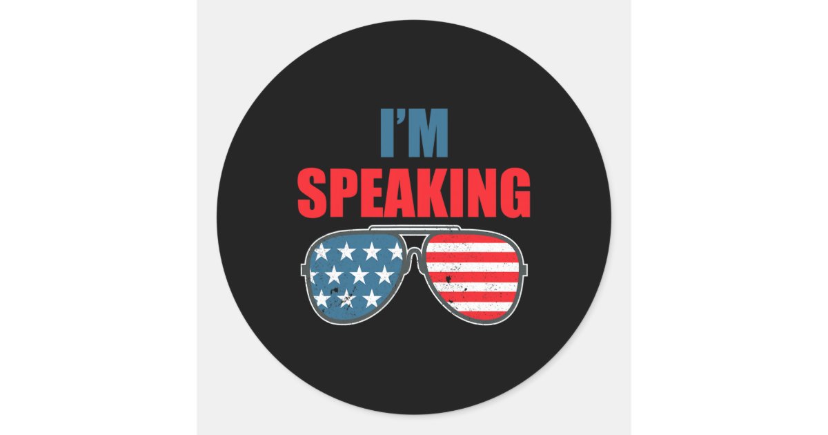 Speaking American Flag Sungles Kamala Harris Debat Classic Round ...