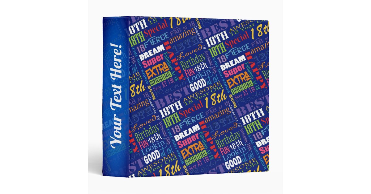 Special 18th Birthday Party Personalized Monogram 3 Ring Binder | Zazzle