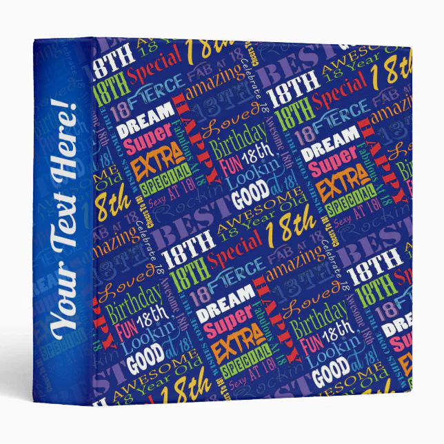 Special 18th Birthday Party Personalized Monogram 3 Ring Binder | Zazzle