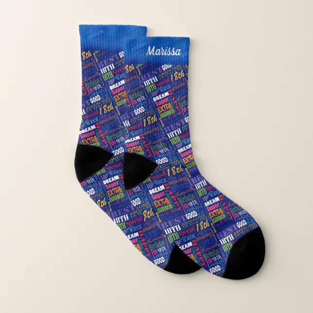 Special 18th Birthday Party Photo With Monogram Socks | Zazzle