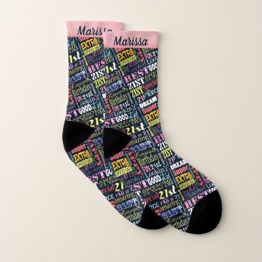 Special 21st Birthday Party Photo With Monogram Socks | Zazzle.com