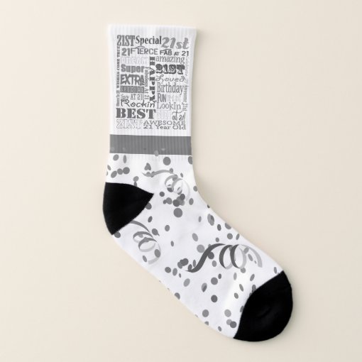 Special 21st Birthday Party Photo With Monogram Socks | Zazzle