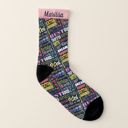 Special 90th Birthday Party Photo Monogram Socks | Zazzle