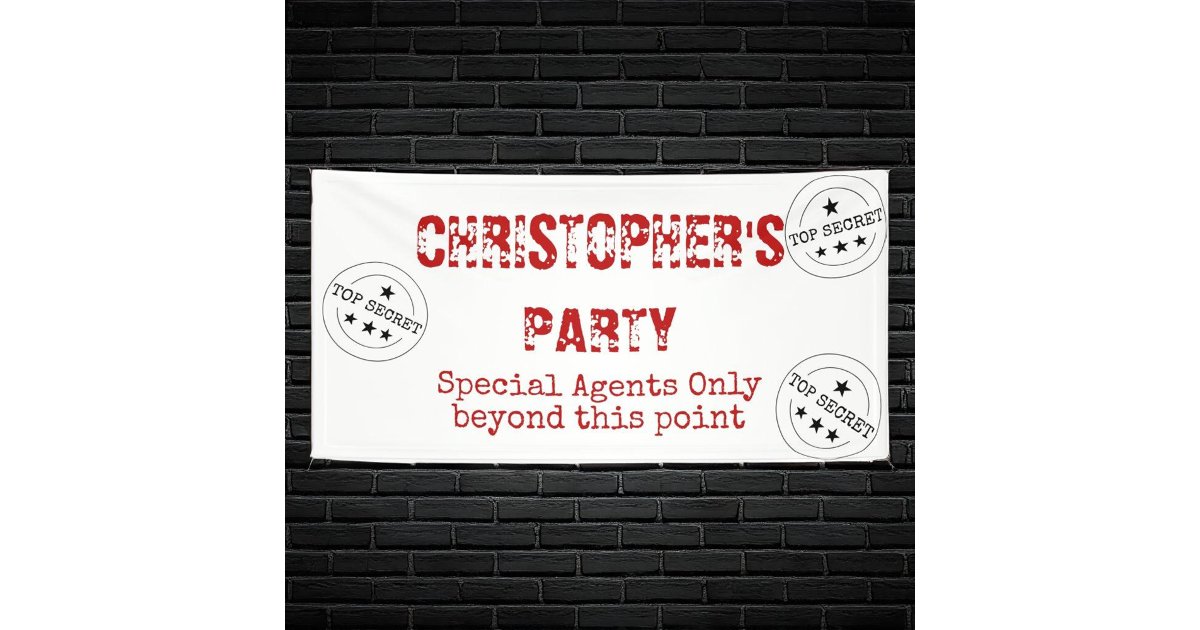 Special Agent Top Secret Party Banner | Zazzle