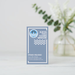 Special Border Frame Water Wave Pool Maintenance Business Card | Zazzle