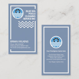 Special Border Frame Water Wave Pool Maintenance Business Card | Zazzle