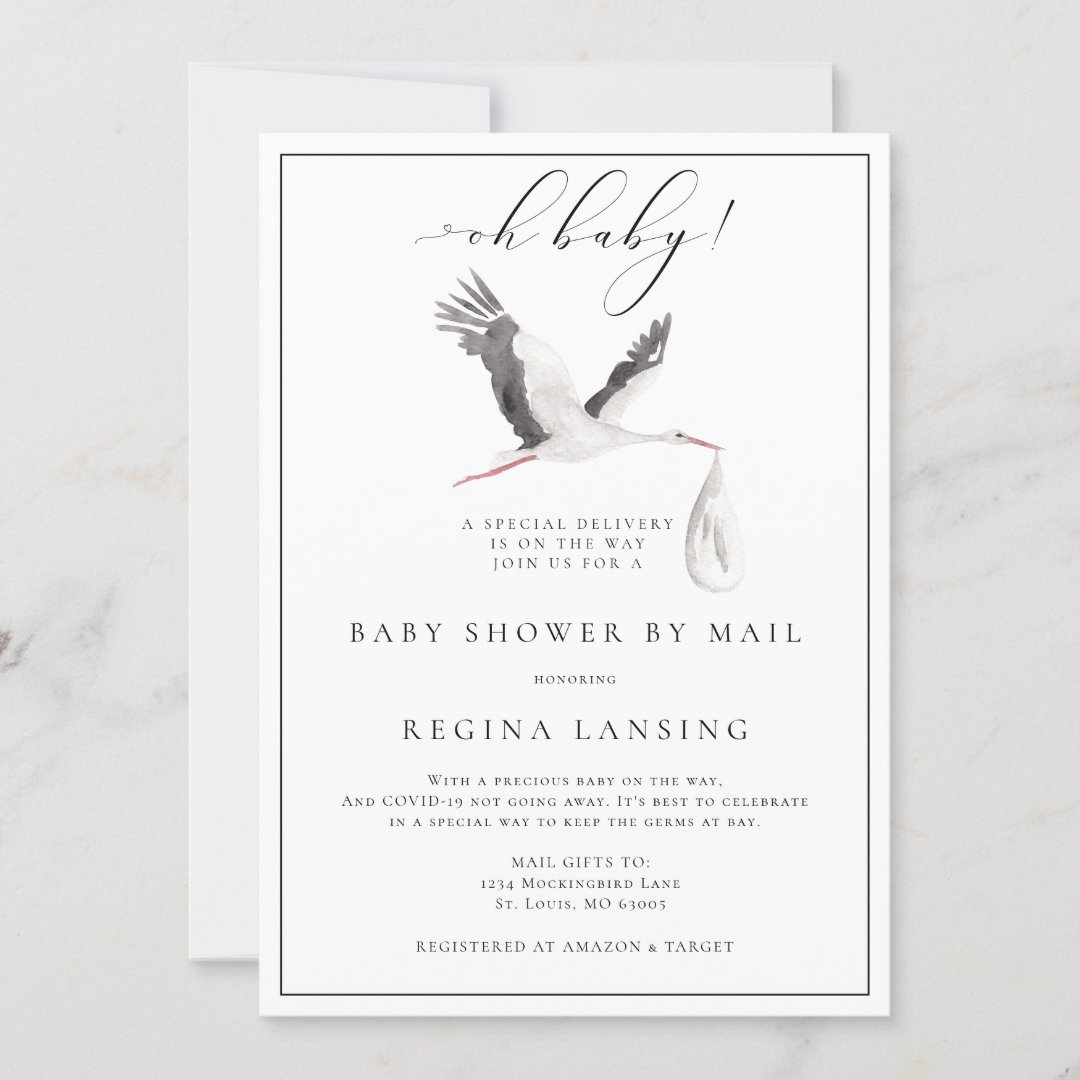 Special Delivery Baby Shower by Mail Invitation | Zazzle