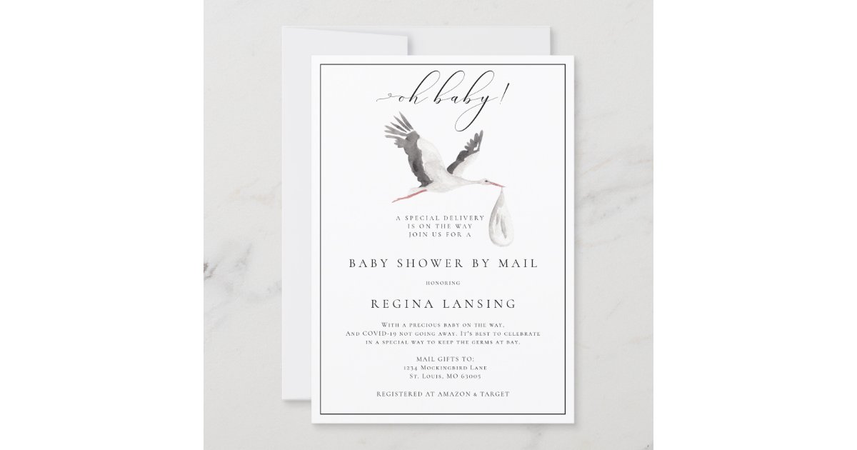 Special Delivery Baby Shower by Mail Invitation | Zazzle