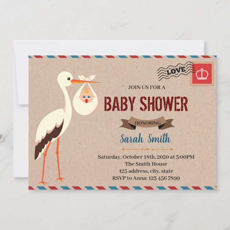 Special delivery baby shower invitation | Zazzle