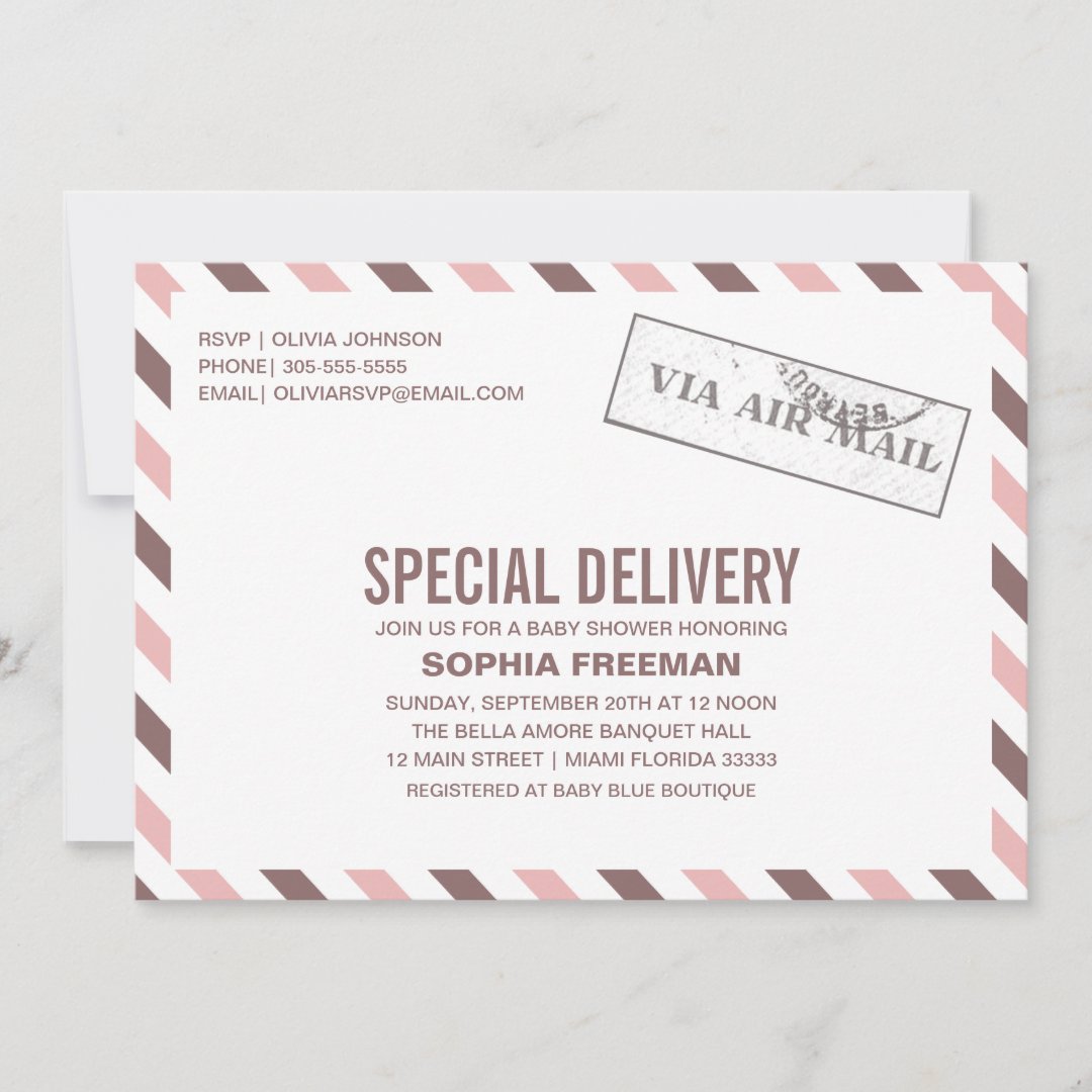 SPECIAL DELIVERY | BABY SHOWER INVITATION | Zazzle