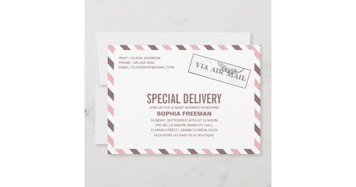 SPECIAL DELIVERY | BABY SHOWER INVITATION | Zazzle