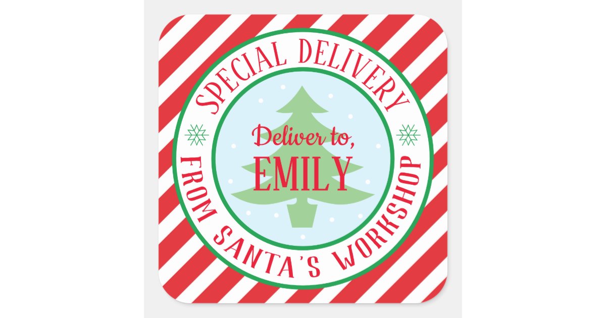 Special delivery Christmas sticker | Zazzle