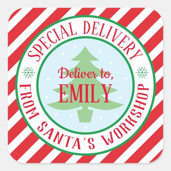 Special delivery Christmas sticker | Zazzle