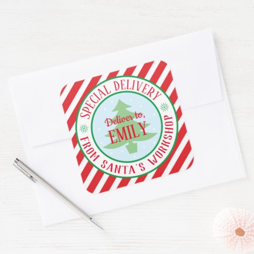 Special delivery Christmas sticker | Zazzle