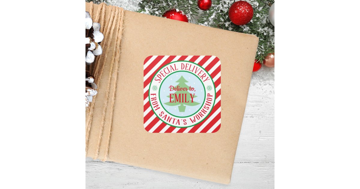 Special delivery Christmas sticker | Zazzle