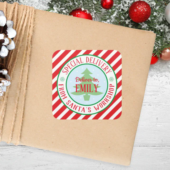 Special delivery Christmas sticker | Zazzle