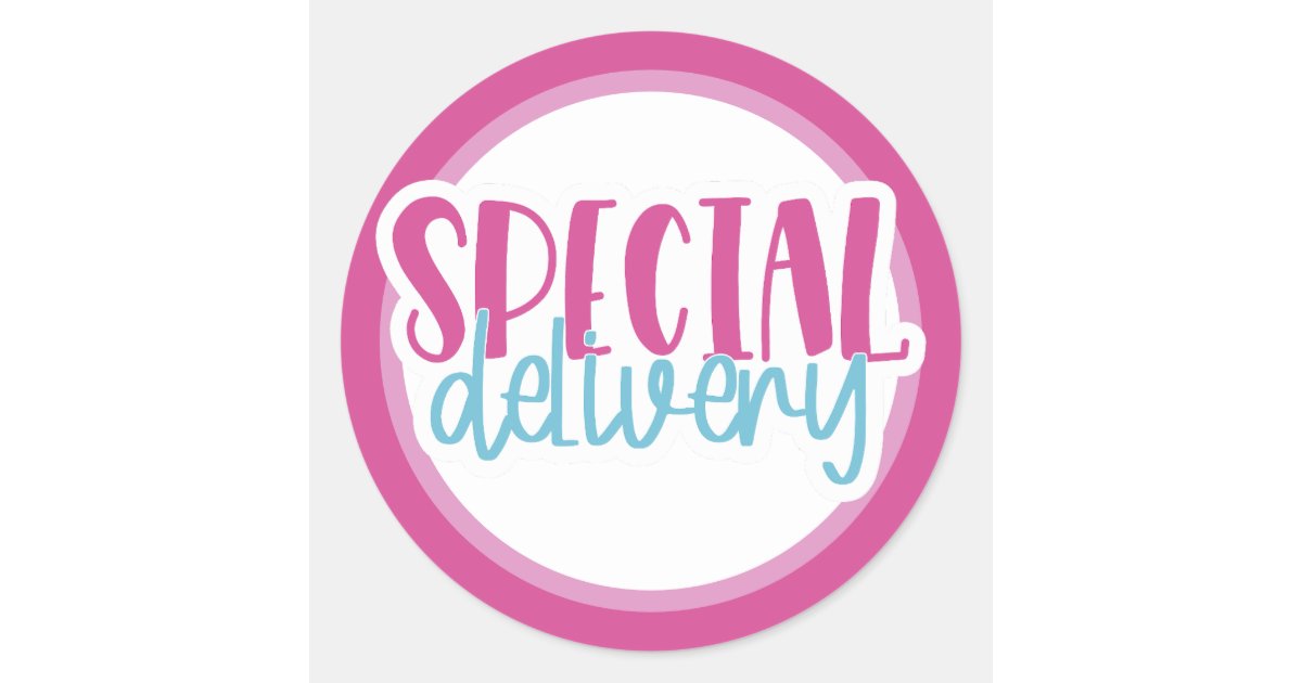 Special Delivery Classic Round Sticker | Zazzle