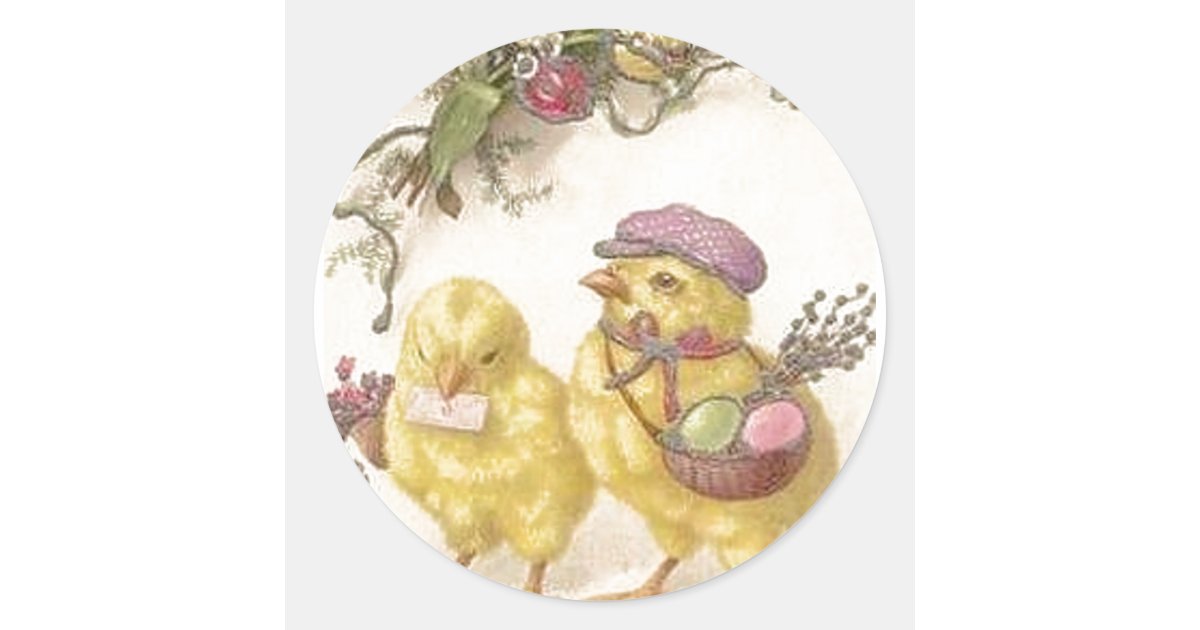 Special Delivery Easter Chicks Classic Round Sticker | Zazzle