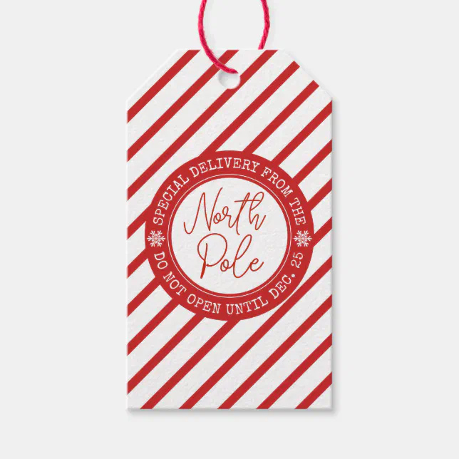 Special Delivery From Santa North Pole Christmas Gift Tags | Zazzle