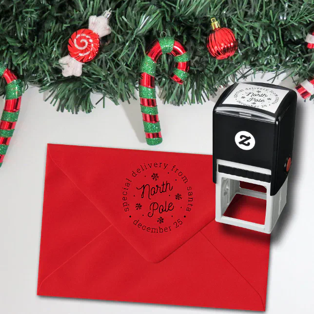 Special Delivery From Santa North Pole Christmas Self-inking Stamp | Zazzle
