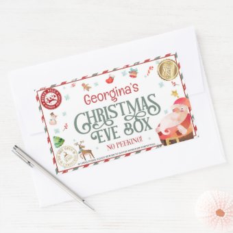 Special Delivery North Pole Christmas Eve Box Rectangular Sticker | Zazzle