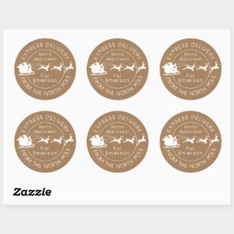 Special Delivery North Pole Santa Approved Classic Round Sticker | Zazzle