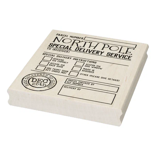 Special delivery service Santa delivery note stamp | Zazzle