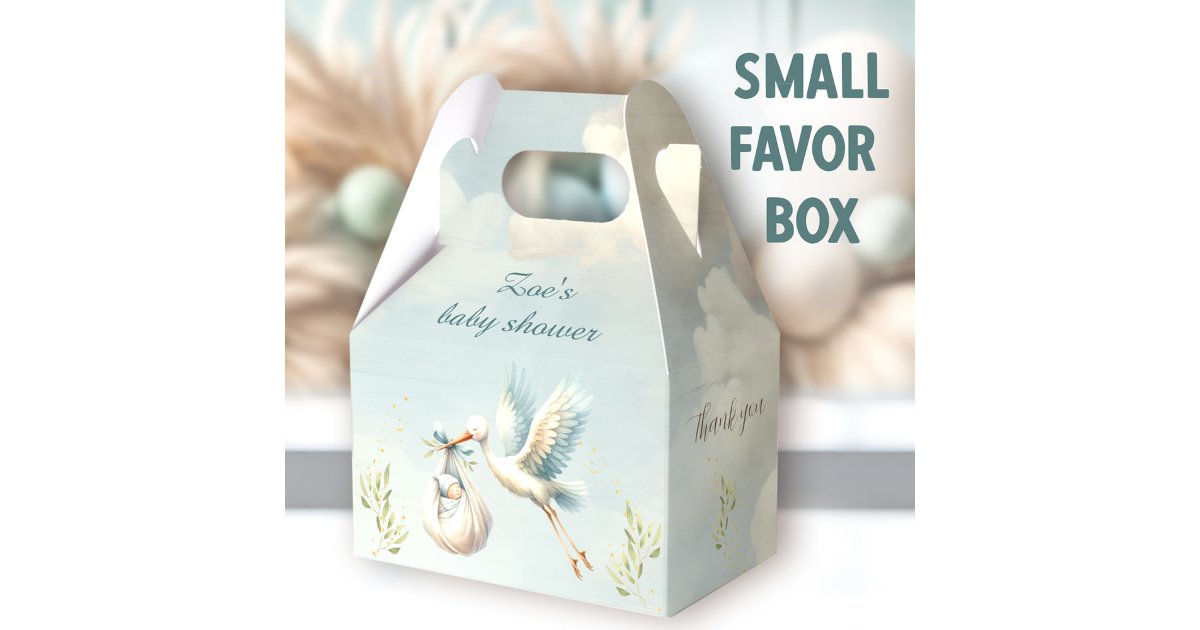 Special Delivery Stork Boy Baby Shower Small Favor Boxes | Zazzle