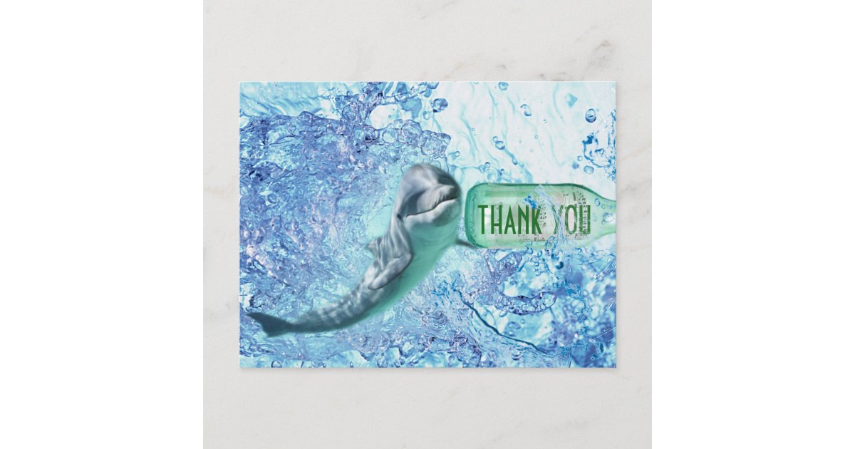 Special Dolphin Water Thank You Postcart Postcard | Zazzle