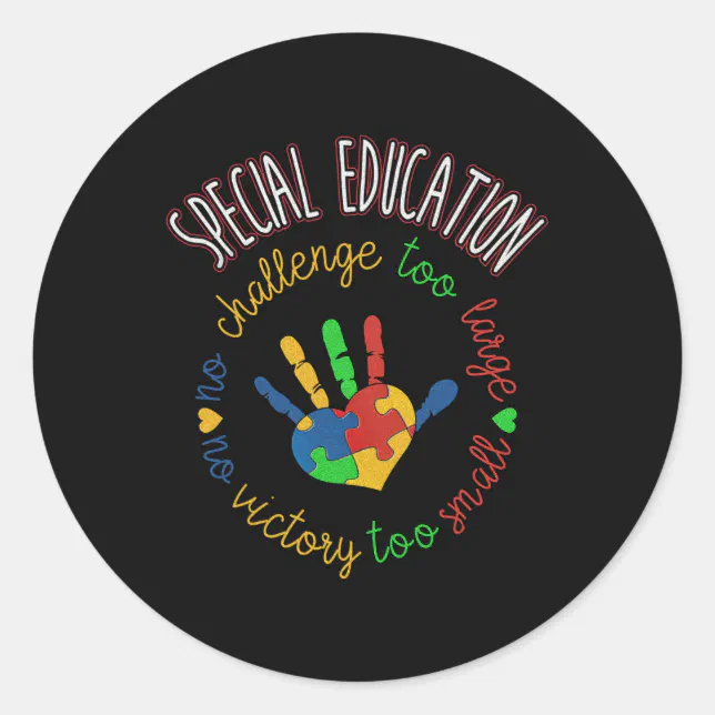 Special Education And Autism Awareness Teacher Classic Round Sticker ...