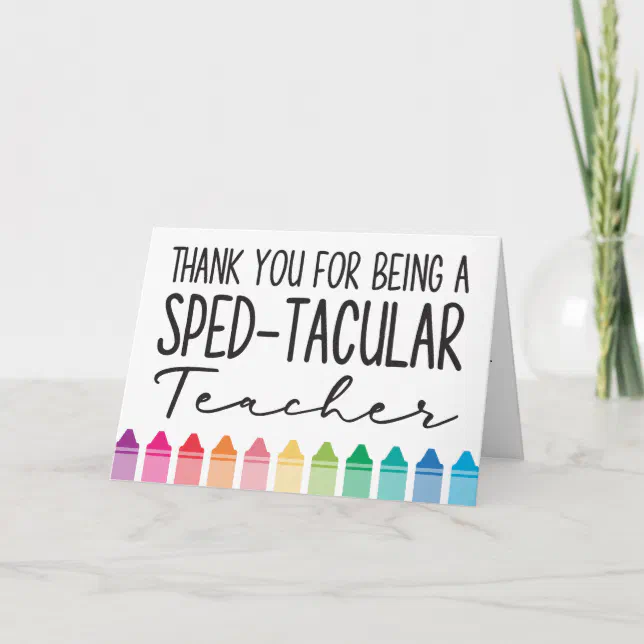 Special Education Teacher Appreciation SPED Card | Zazzle