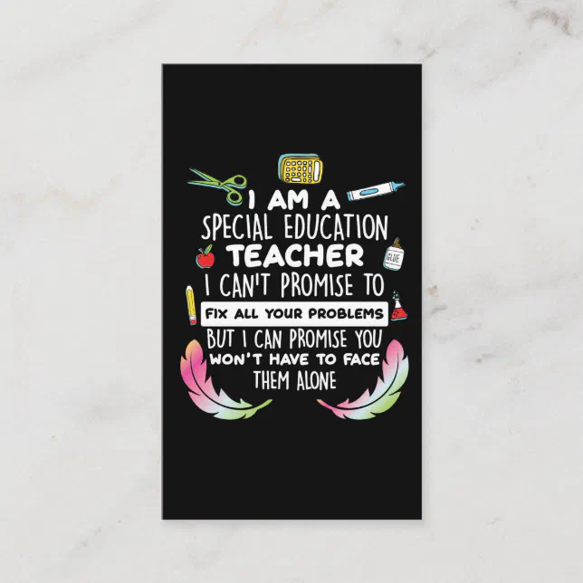 Special Education Teacher Autistic Awareness Encou Business Card | Zazzle