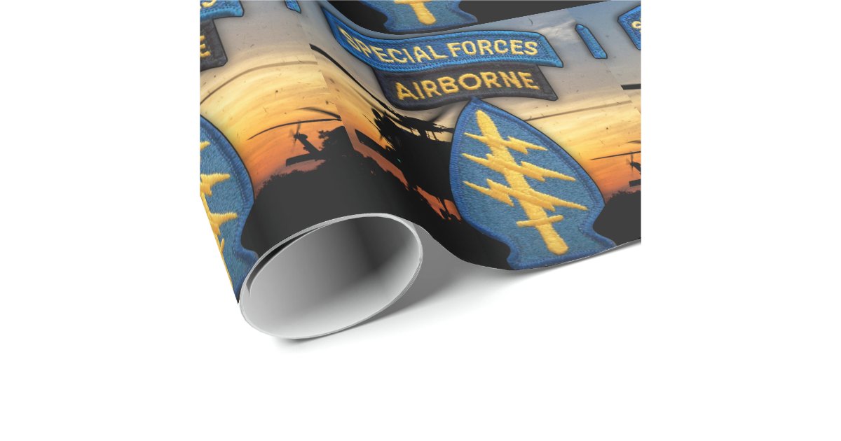 Special Forces Green Berets sf sfg sof patch Wrapping Paper | Zazzle